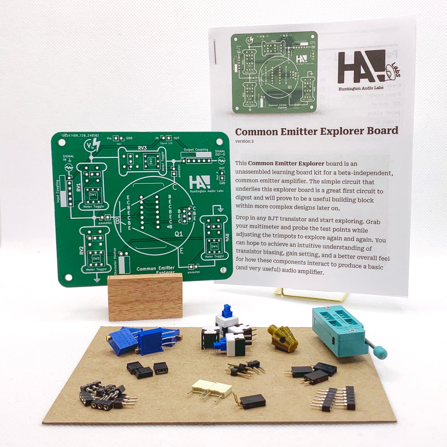 Common Emitter Explorer Board Kit [v2] – Huntington Audio Labs
